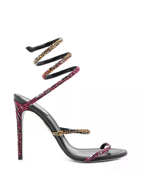 Rene Caovilla X Swarovski 105mm Cleo Sandals - Black