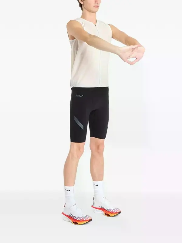 SOAR Logo-print Panelled Shorts - Black