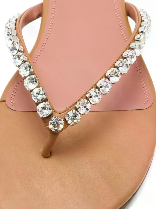 Amina Muaddi Gigi Crystal-embellished Leather Sandals