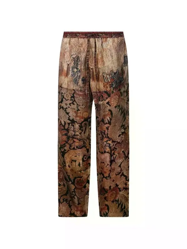 PIERRE-LOUIS MASCIA Aloe Jacquard-woven Drawstring Trousers - Brown