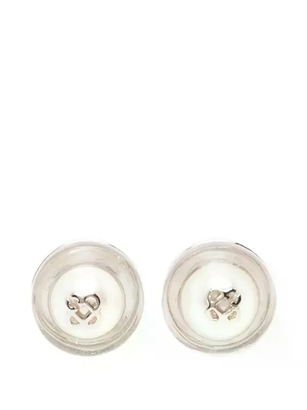 Casablanca Sci-fi Pearl Earrings - Silver