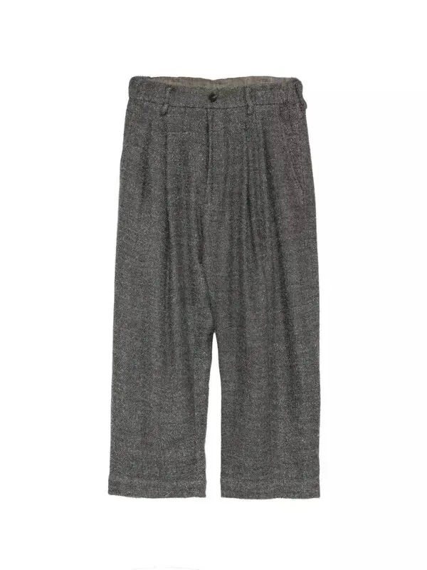 ZIGGY CHEN Pleated Melange Trousers