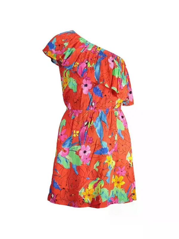 Desigual Floral-print Ruffled Mini Dress - Red