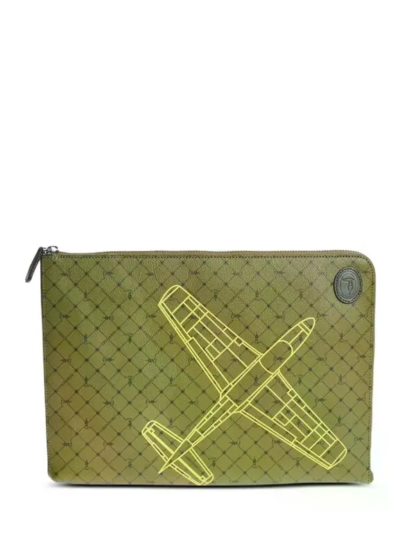TRUSSARDI Plane-print Leather Clutch Bag