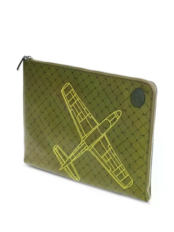 TRUSSARDI Plane-print Leather Clutch Bag