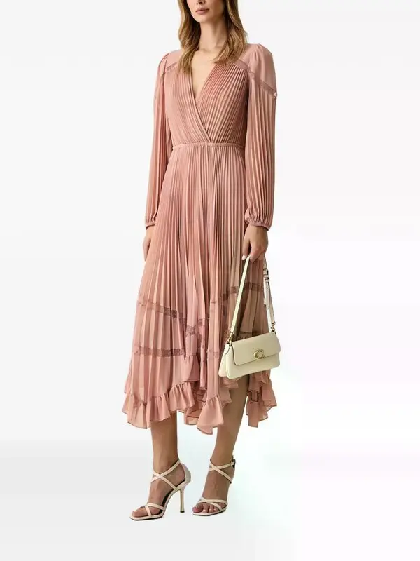 TWINSET Long Pleated Georgette Dress