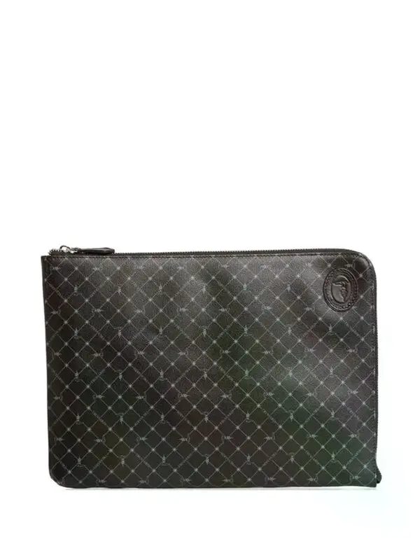 TRUSSARDI Monogram-print Leather Clutch Bag