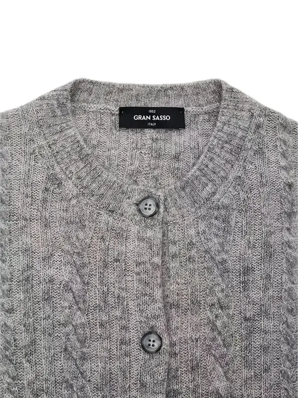 GRAN SASSO Cable-knit Long-sleeve Cardigan