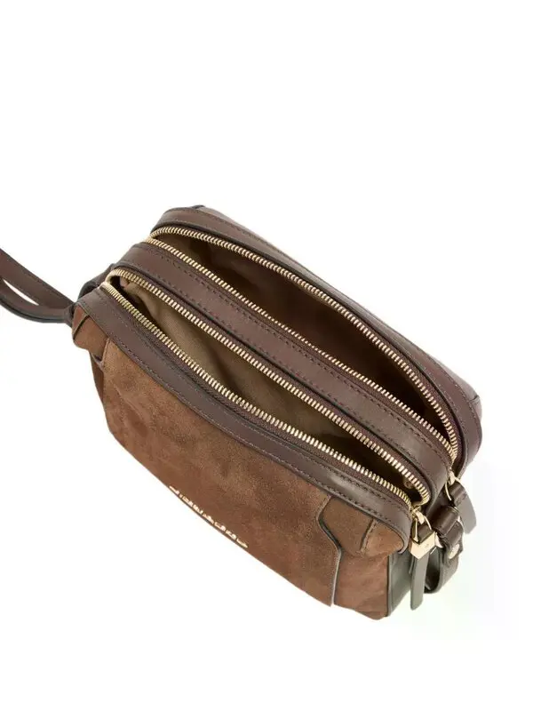 PIQUADRO Suede-panelled Shoulder Bag