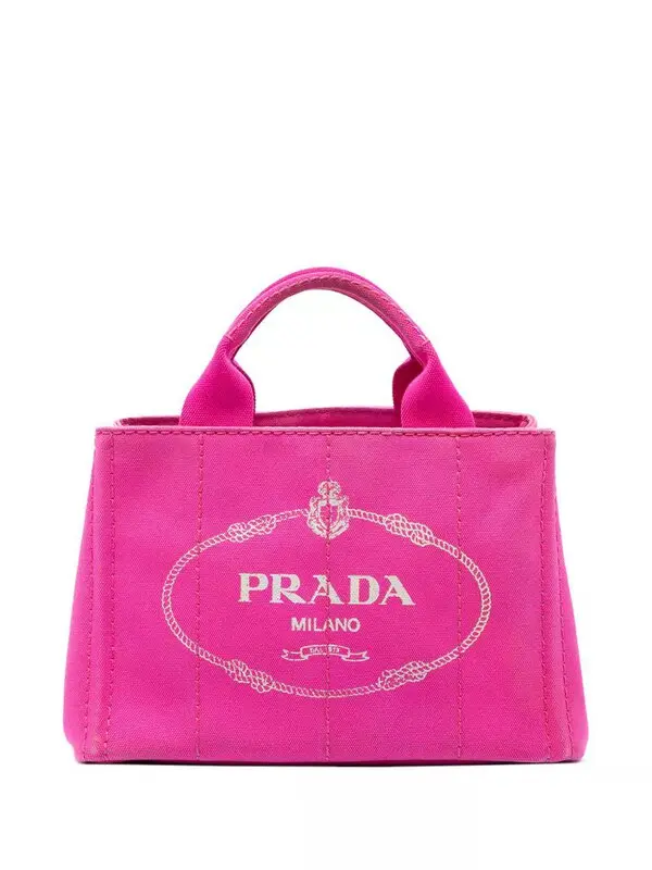 Prada 2013-2026 Small Canvas Canapa Logo Tote Satchel