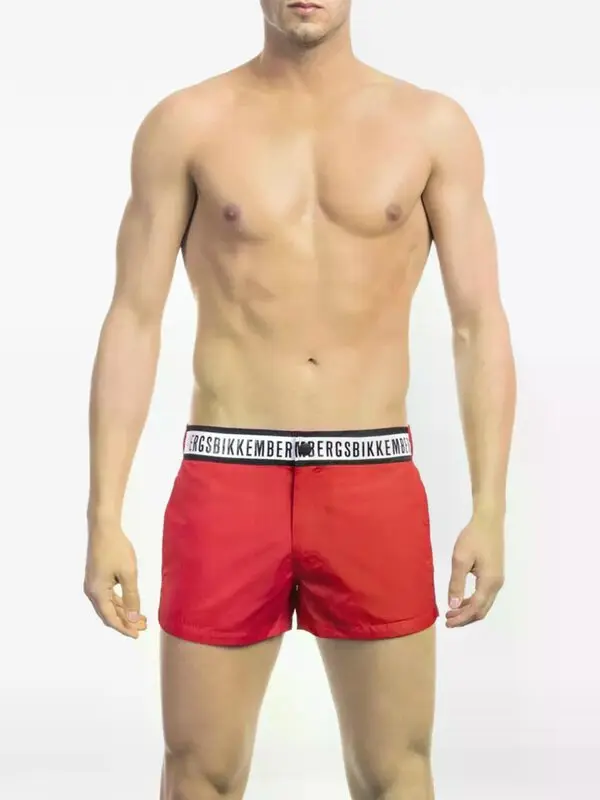 BIKKEMBERGS Logo-waistband Swim Shorts