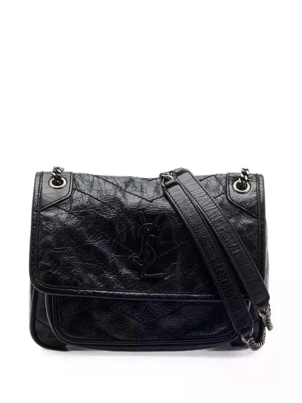Saint Laurent 2018 Niki Baby Chevron-quilted Shoulder Bag - Black