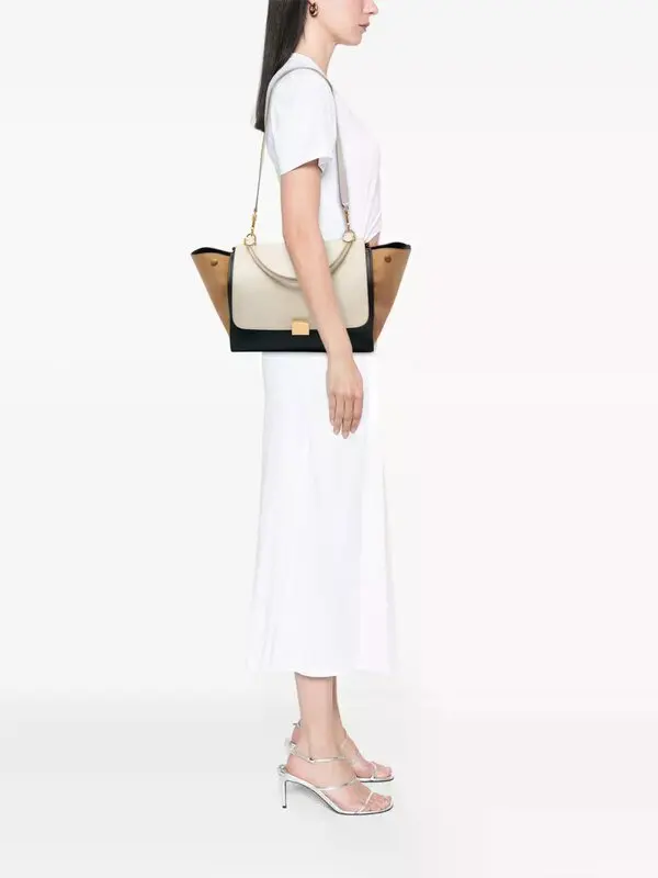 Celine 2015 Medium Tricolor Leather Trapeze Satchel