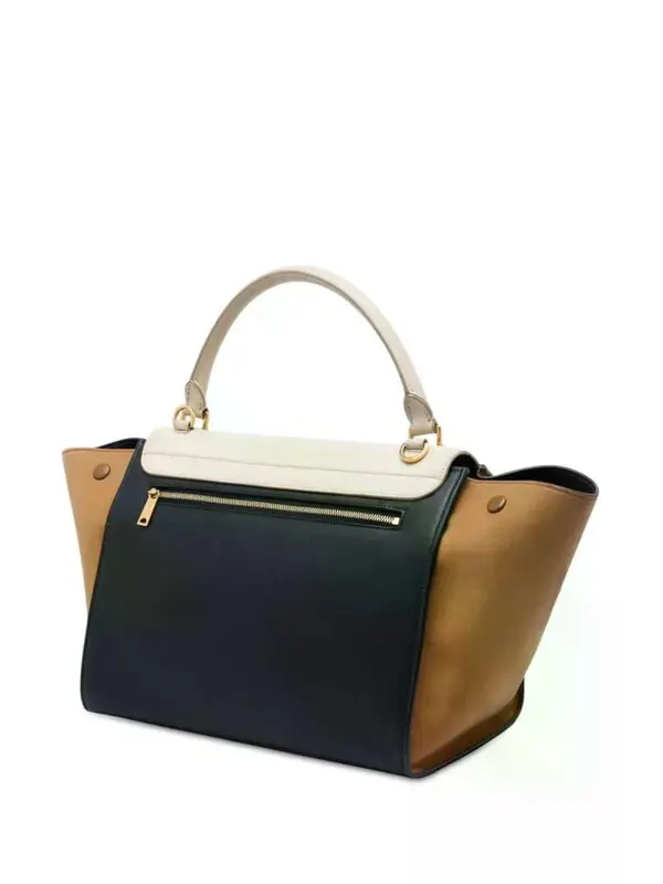 Celine 2015 Medium Tricolor Leather Trapeze Satchel
