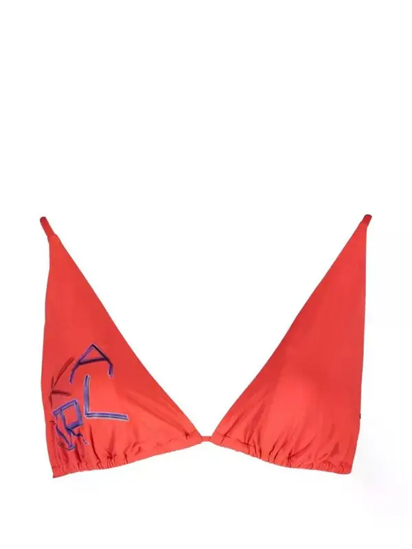 Karl Lagerfeld Logo-print Triangle Bikini Top
