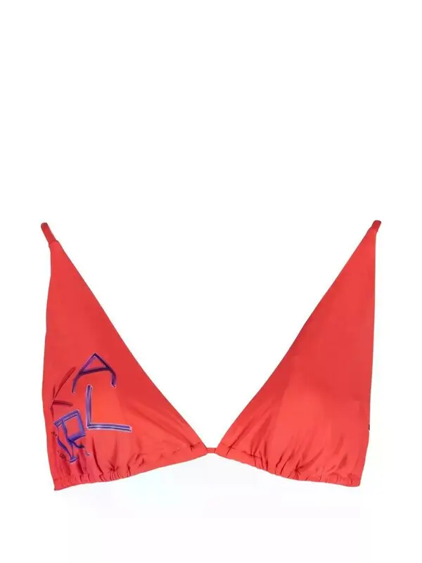 Karl Lagerfeld Logo-print Triangle Bikini Top - Red