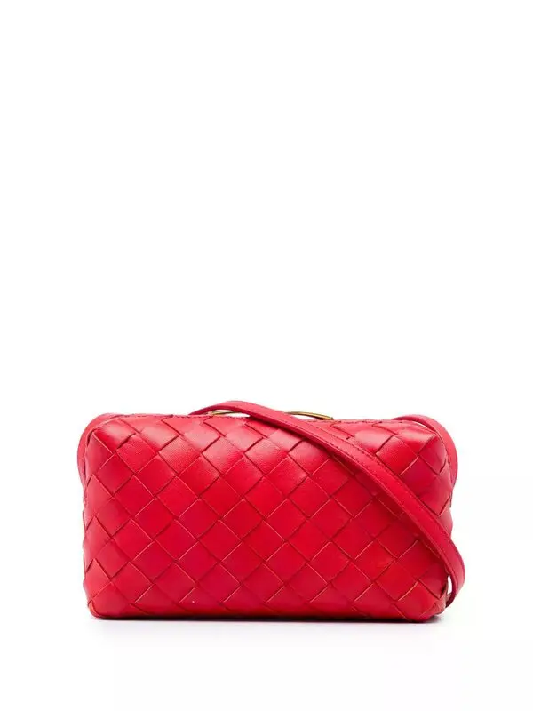 Bottega Veneta 2012-2026 Mini Nappa Intrecciato Crossbody Bag - Red