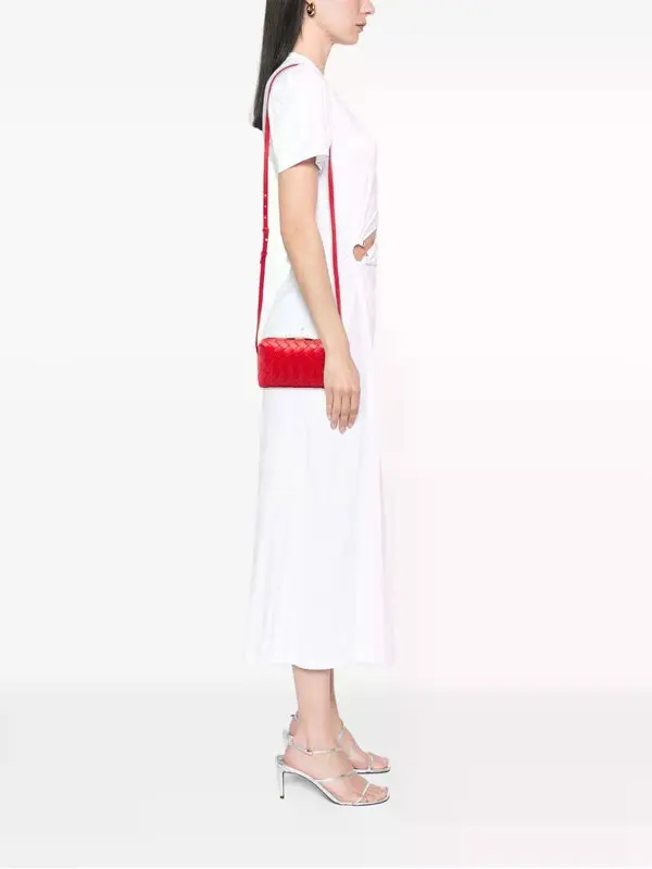 Bottega Veneta 2012-2026 Mini Nappa Intrecciato Crossbody Bag - Red