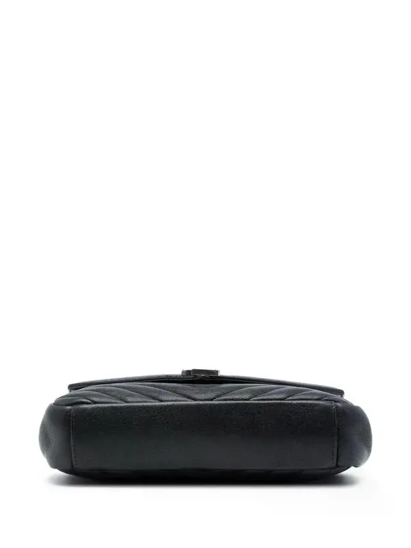 Saint Laurent 2017 Medium Chevron Sheepskin Monogram College Satchel