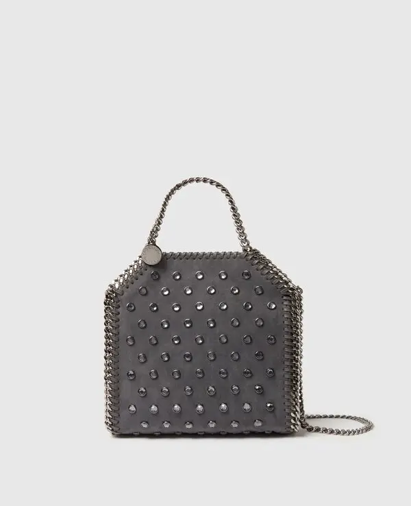 Stella McCartney Falabella Crystal Stud Tiny Tote Bag - Slate