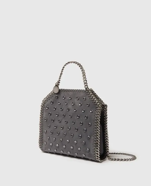 Stella McCartney Falabella Crystal Stud Tiny Tote Bag - Slate