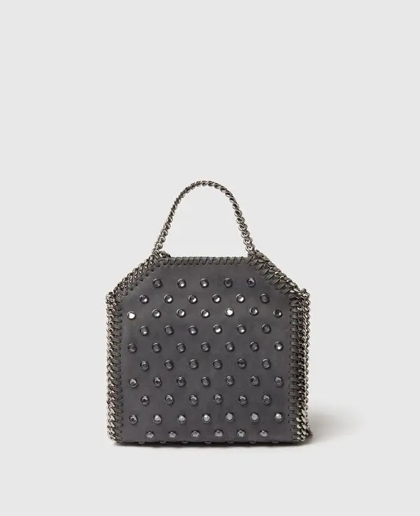 Stella McCartney Falabella Crystal Stud Tiny Tote Bag - Slate