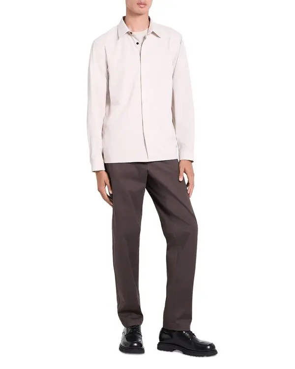 Theory Poplin Point Collar Performance Shirt - Silver Stone