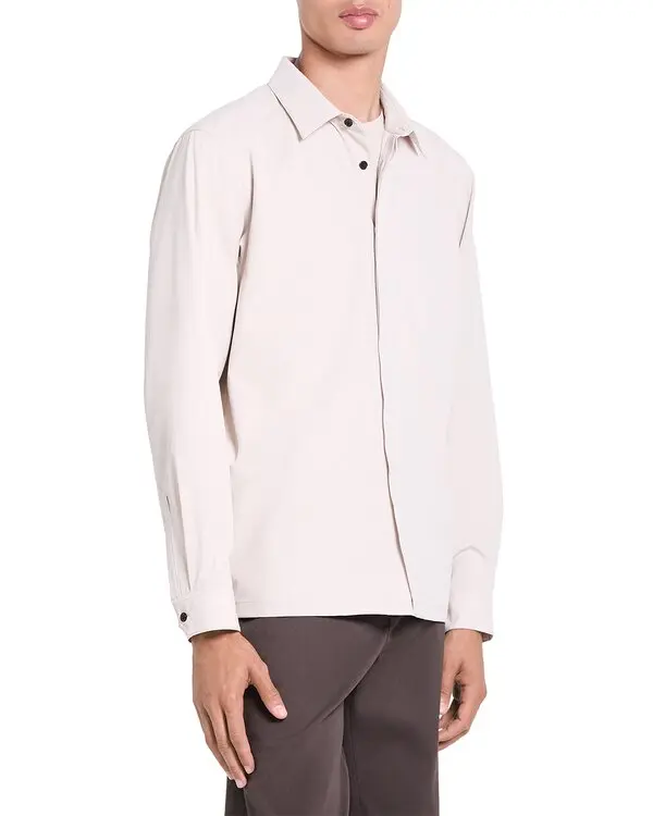 Theory Poplin Point Collar Performance Shirt - Silver Stone