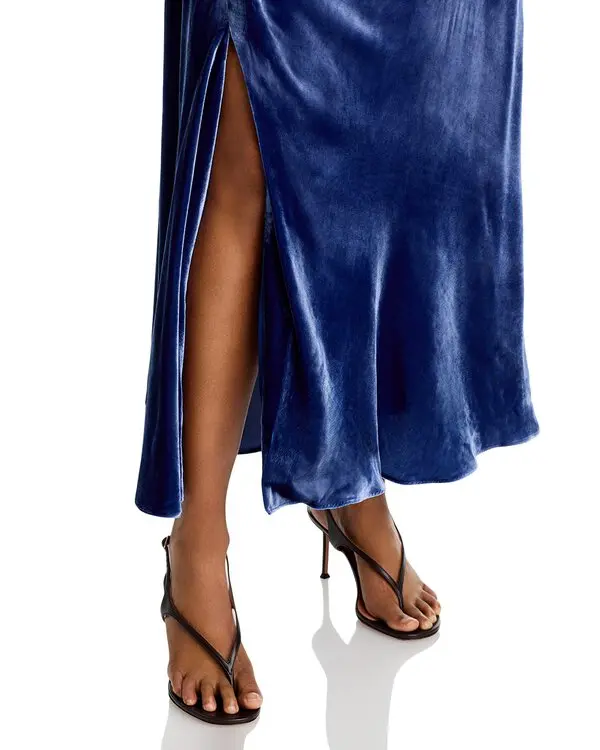 Simkhai Burke Velvet Draped Midi Dress