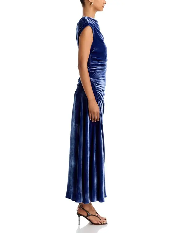 Simkhai Burke Velvet Draped Midi Dress