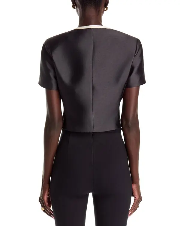 Simkhai Naelle Tipped Short Sleeve Top