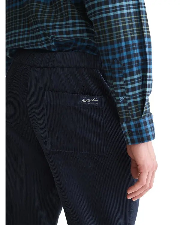Scotch & Soda Fave Cotton Corduroy Regular Fit Drawstring Pants - Sky Captain