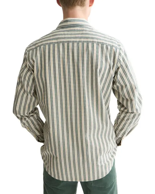 Scotch & Soda Cotton Micro Check Stripe Button Down Shirt