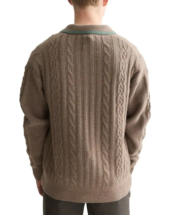 Scotch & Soda Soft Knit Cable Polo Sweater
