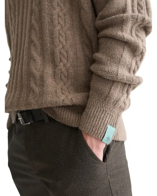 Scotch & Soda Soft Knit Cable Polo Sweater