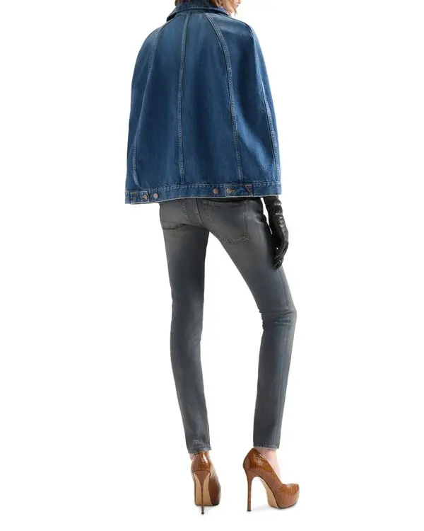 7 For All Mankind Cotton Denim Cape Jacket