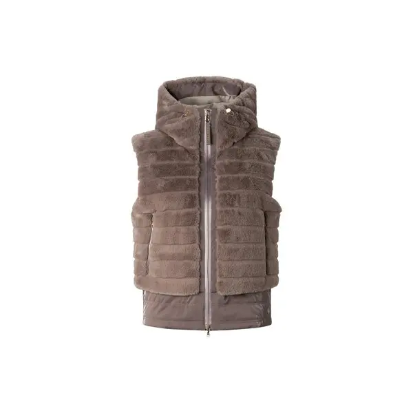 Bogner Manda Faux Fur Down Vest - Hazel