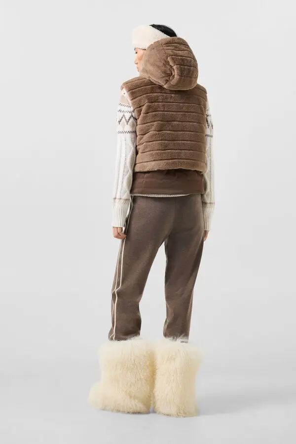 Bogner Manda Faux Fur Down Vest - Hazel