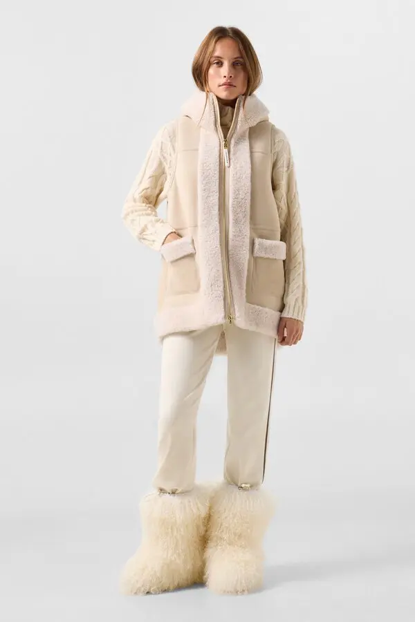 Bogner Lona Lambskin Vest - Camel/cream