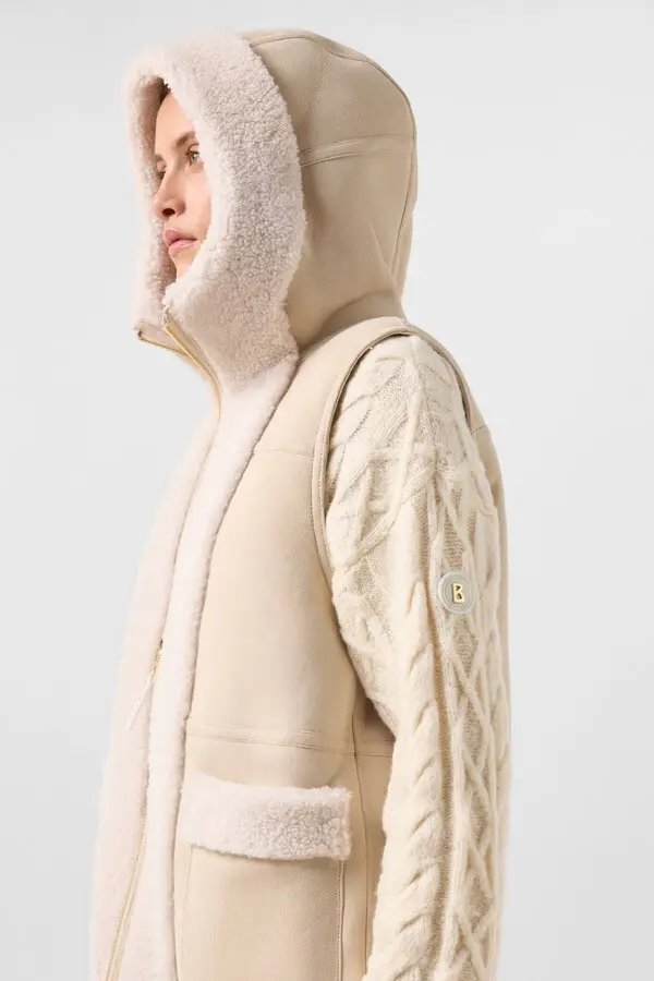 Bogner Lona Lambskin Vest - Camel/cream