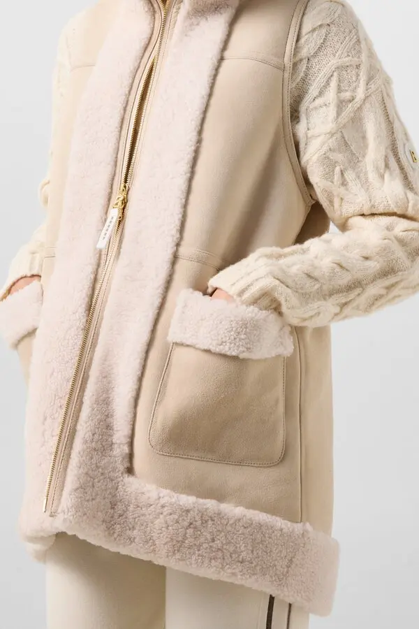 Bogner Lona Lambskin Vest - Camel/cream