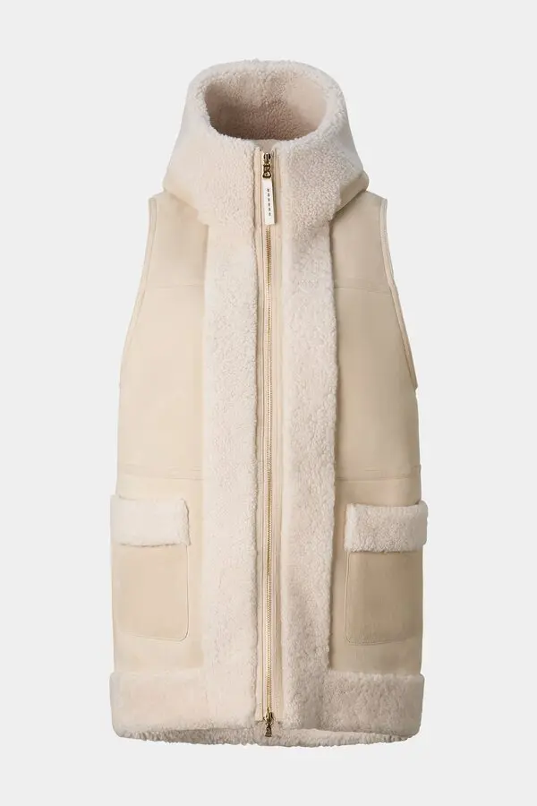 Bogner Lona Lambskin Vest - Camel/cream