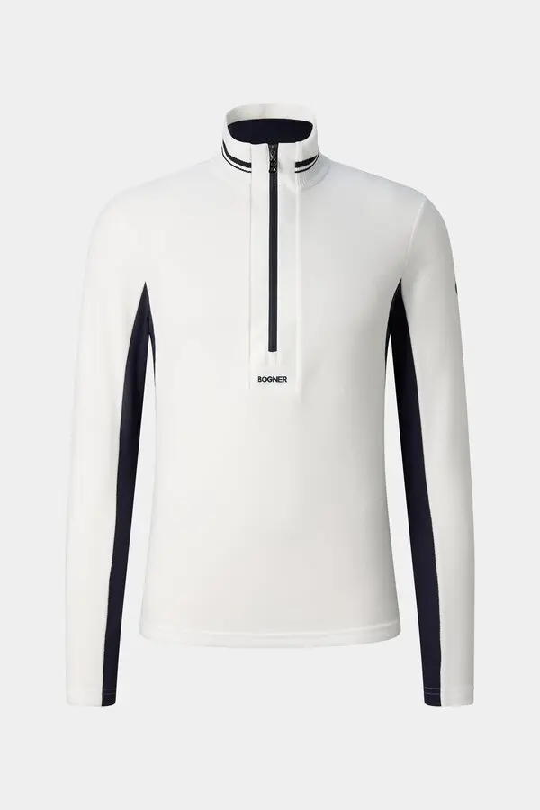 Bogner Harvey Fleece Base Layer - Off-white/navy