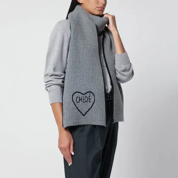 Chloé Encoeur Wool And Cashmere Scarf