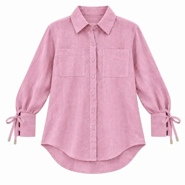 LESSEA Linen Cloud Button-down