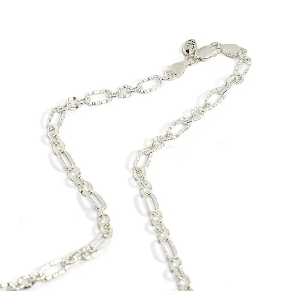 CHARLOTTE'S WEB JEWELLERY Hammered Diamond Cut Cable Chain - Silver