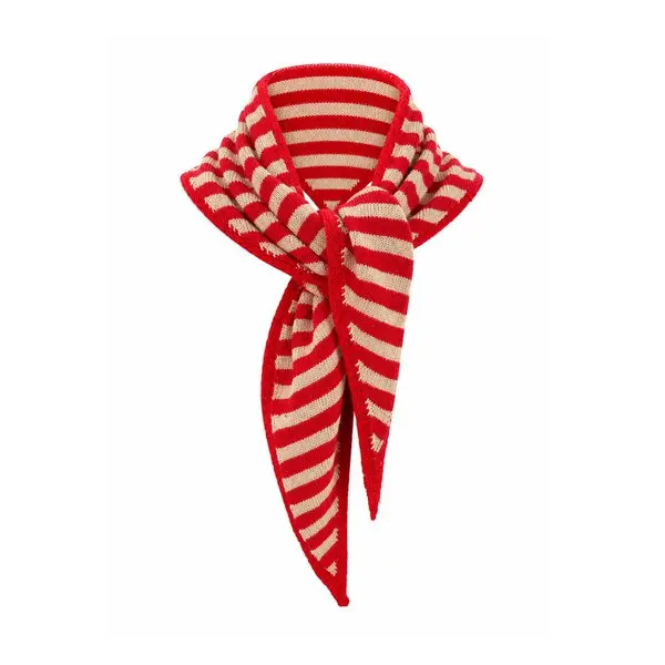 LUELLA FASHION Neutrals / Cashmere Blend Striped Scarf & Camel - Red