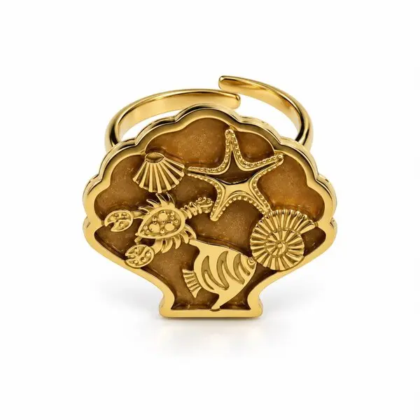 BY OZGE Bosphorus Sea Treasures Tone Adjustable Statement Ring