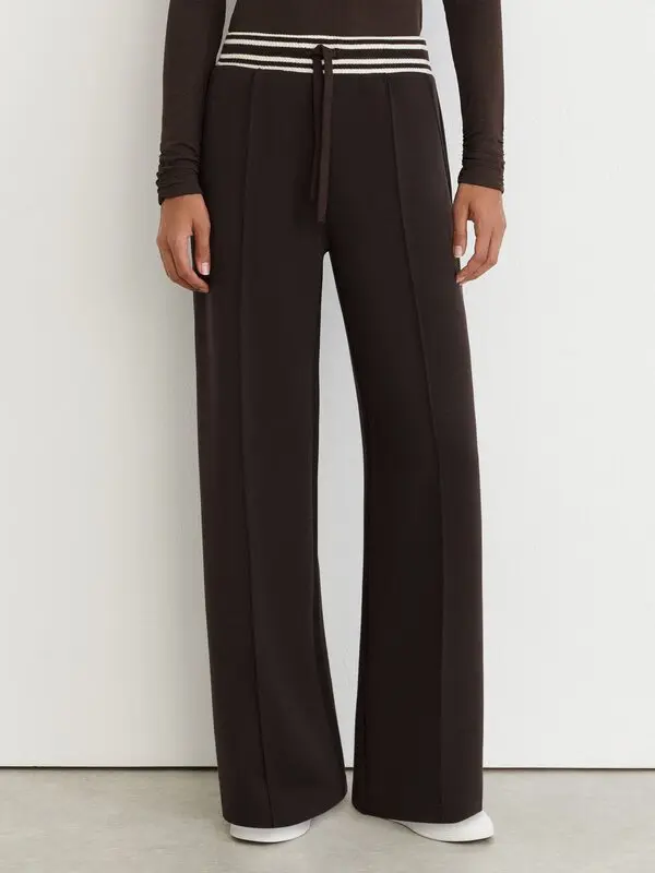 REISS Verity Premium Interlock Stripe-waist Joggers