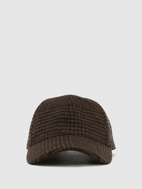 REISS Rover Wool-blend Houndstooth-check Baseball Cap
